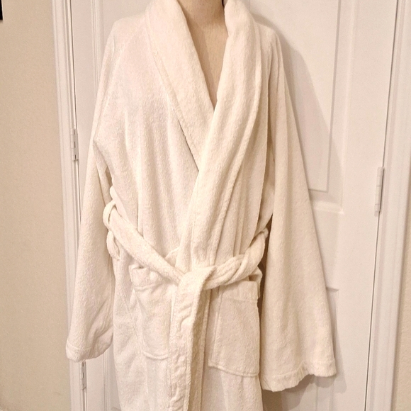 Frette | Intimates & Sleepwear | Frette White Cotton Floor Length Robe ...